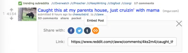 Reddit Posts Can Now Be Embedded Elsewhere On The Web
