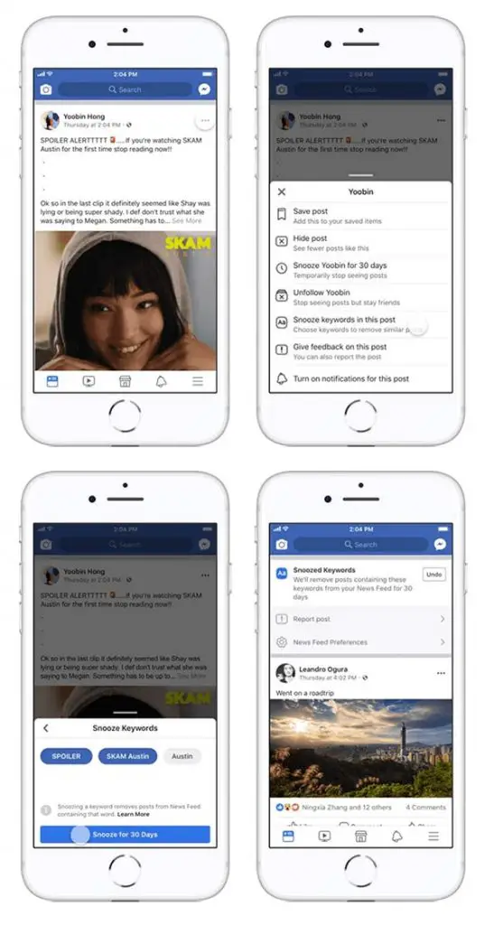 Facebook Tests 30-Day Keyword Snoozing