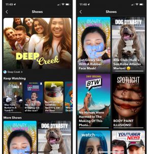 Snapchat Tests New 'Shows' Section For Its Creator Shows