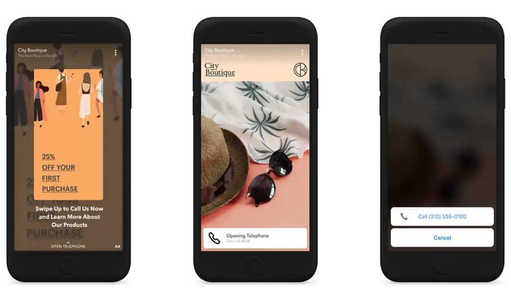 Snapchat Introduces Swipe Up to Call Ad Format In The US